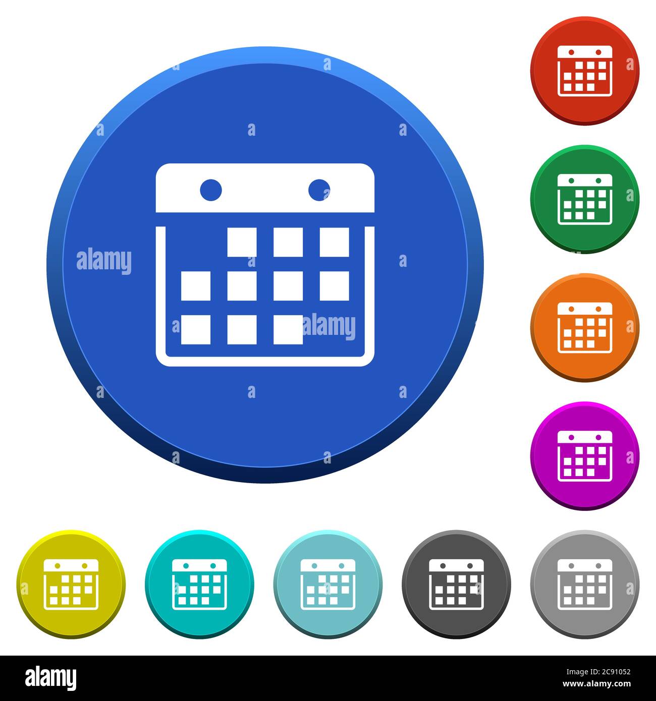 Hanging calendar round color beveled buttons with smooth surfaces and ...