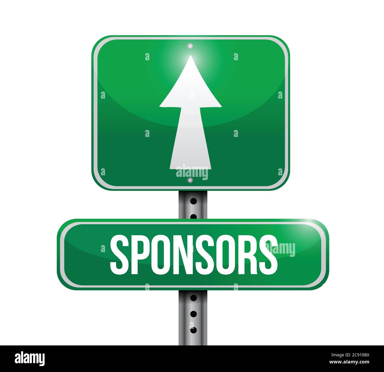 Sponsors road sign illustration design over a white background Stock ...