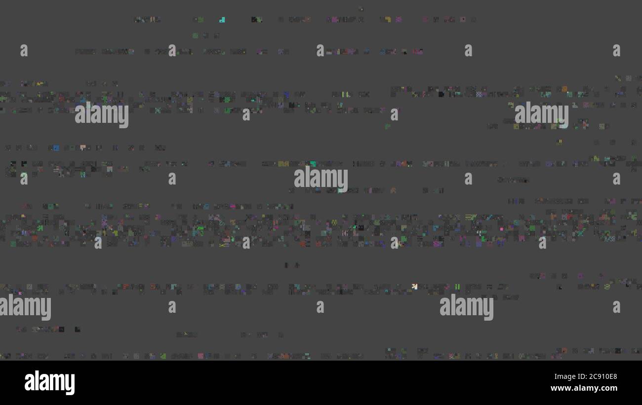 Distortion of the broken video image on black background, VHS effect ...