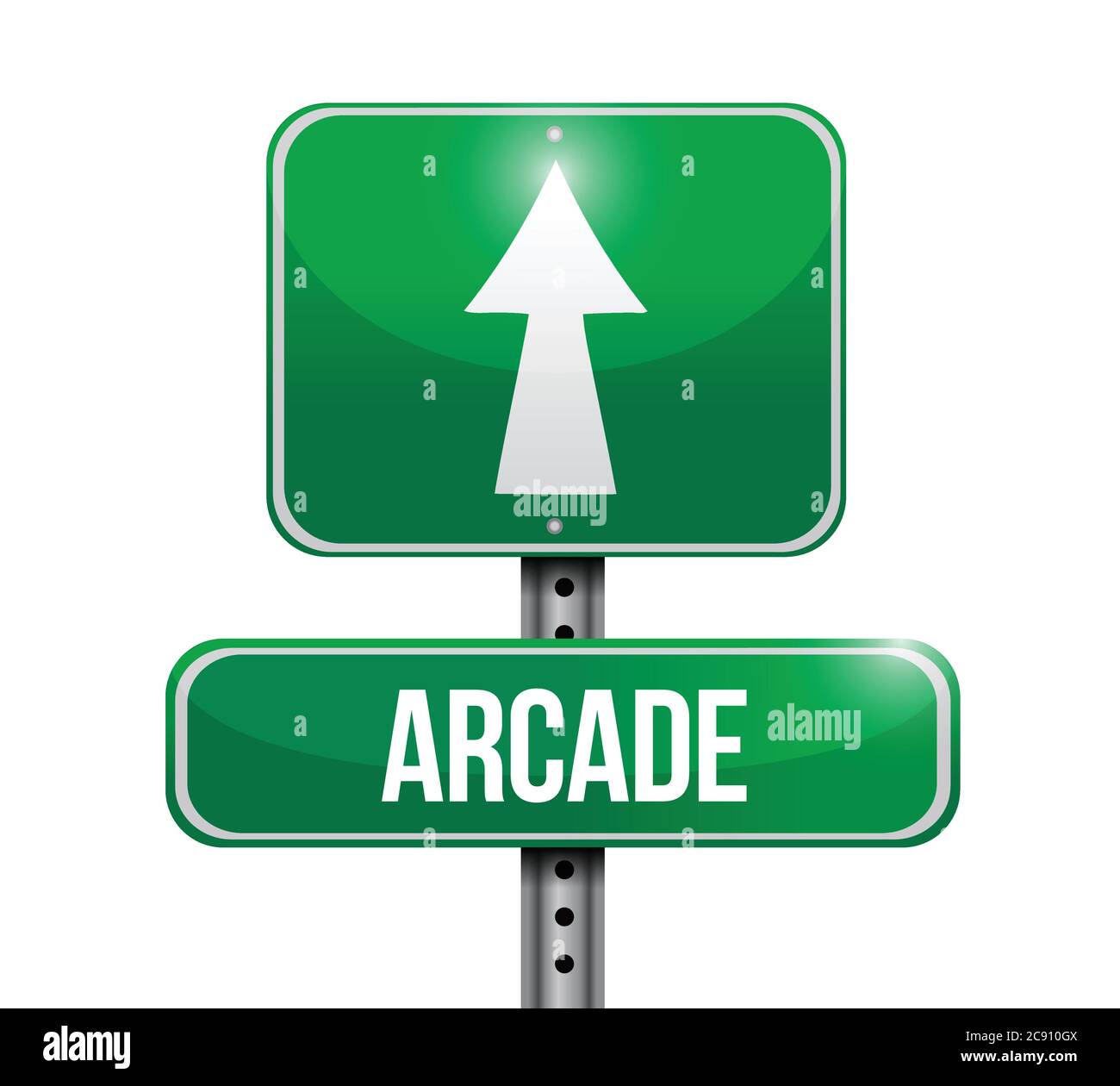 Arcade road sign illustration design over a white background Stock ...