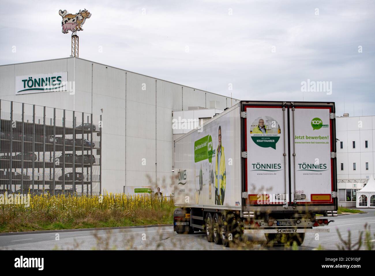A truck drives to the grounds, headquarters of the Toennies group in ...
