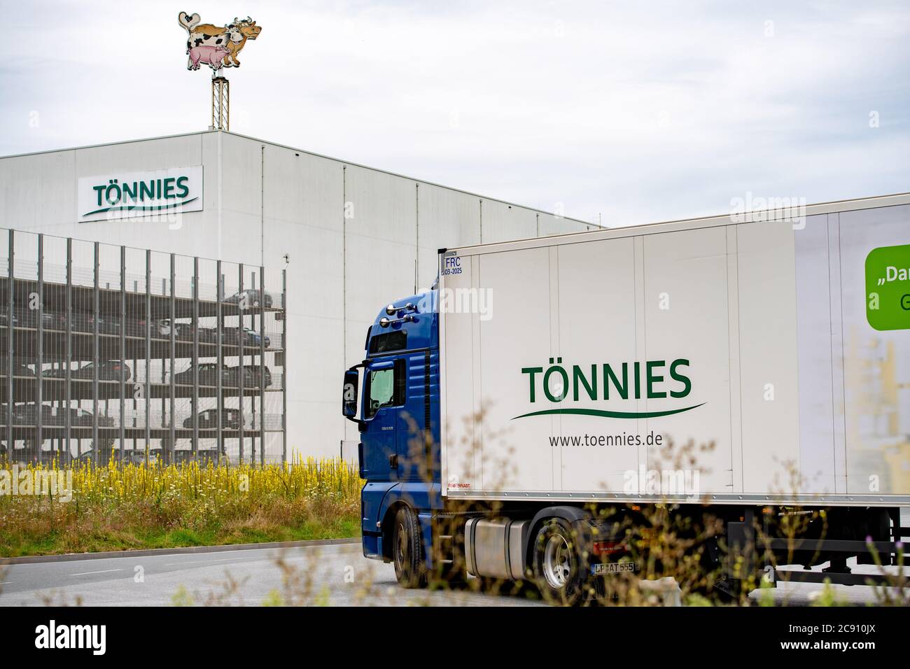 A truck drives to the grounds, headquarters of the Toennies group in ...