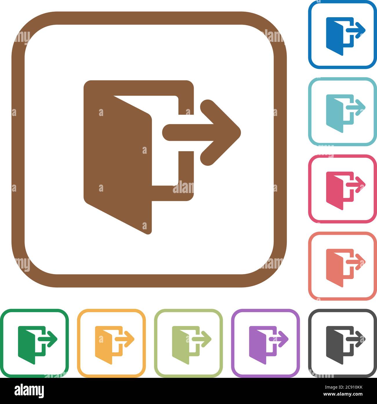 Exit simple icons in color rounded square frames on white background Stock Vector Image & Art ...