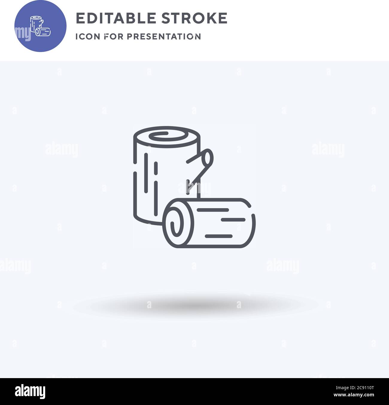 Wood icon vector, filled flat sign, solid pictogram isolated on white ...