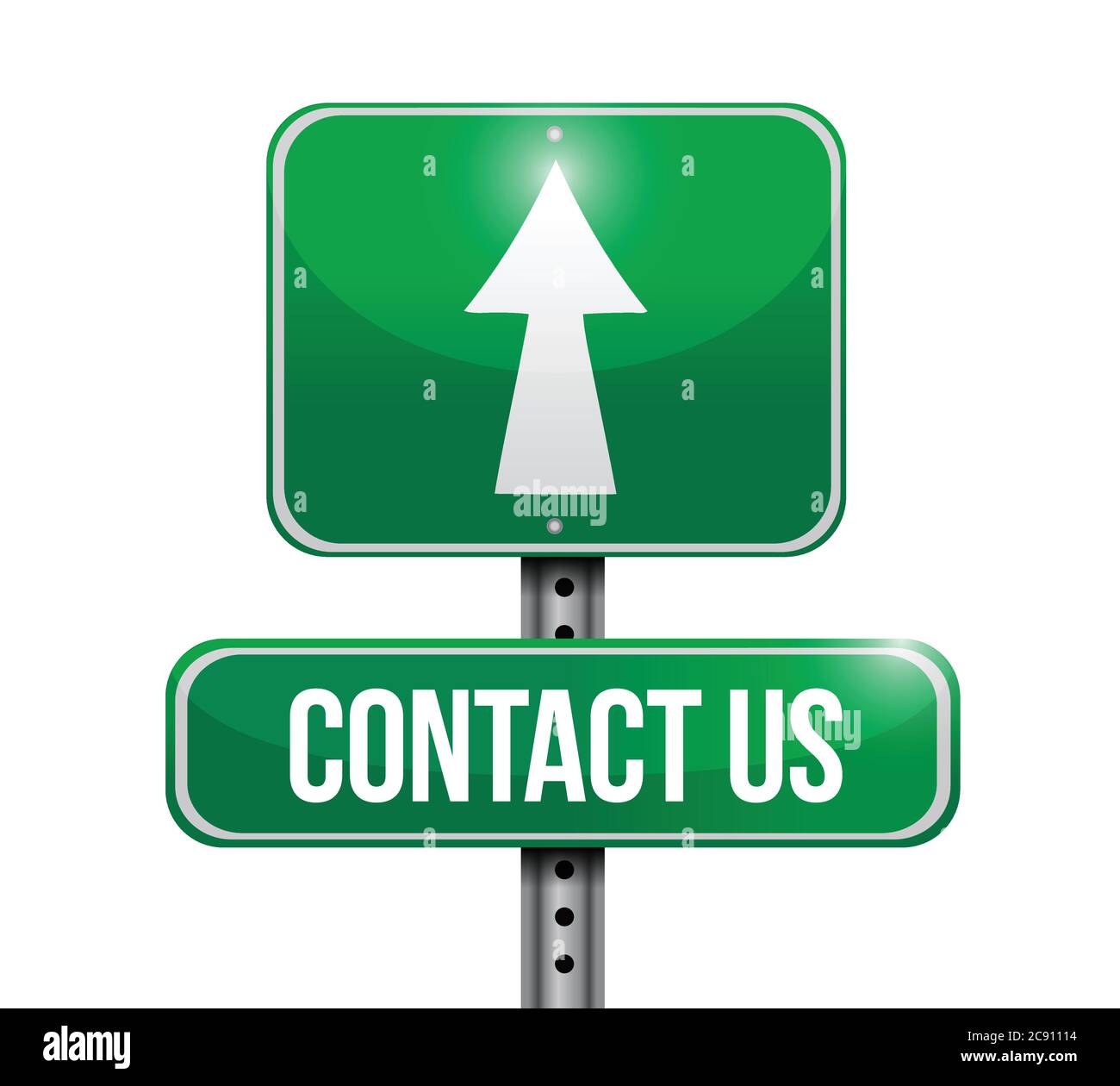 Contact us street sign concept illustration design graphic Stock Vector ...