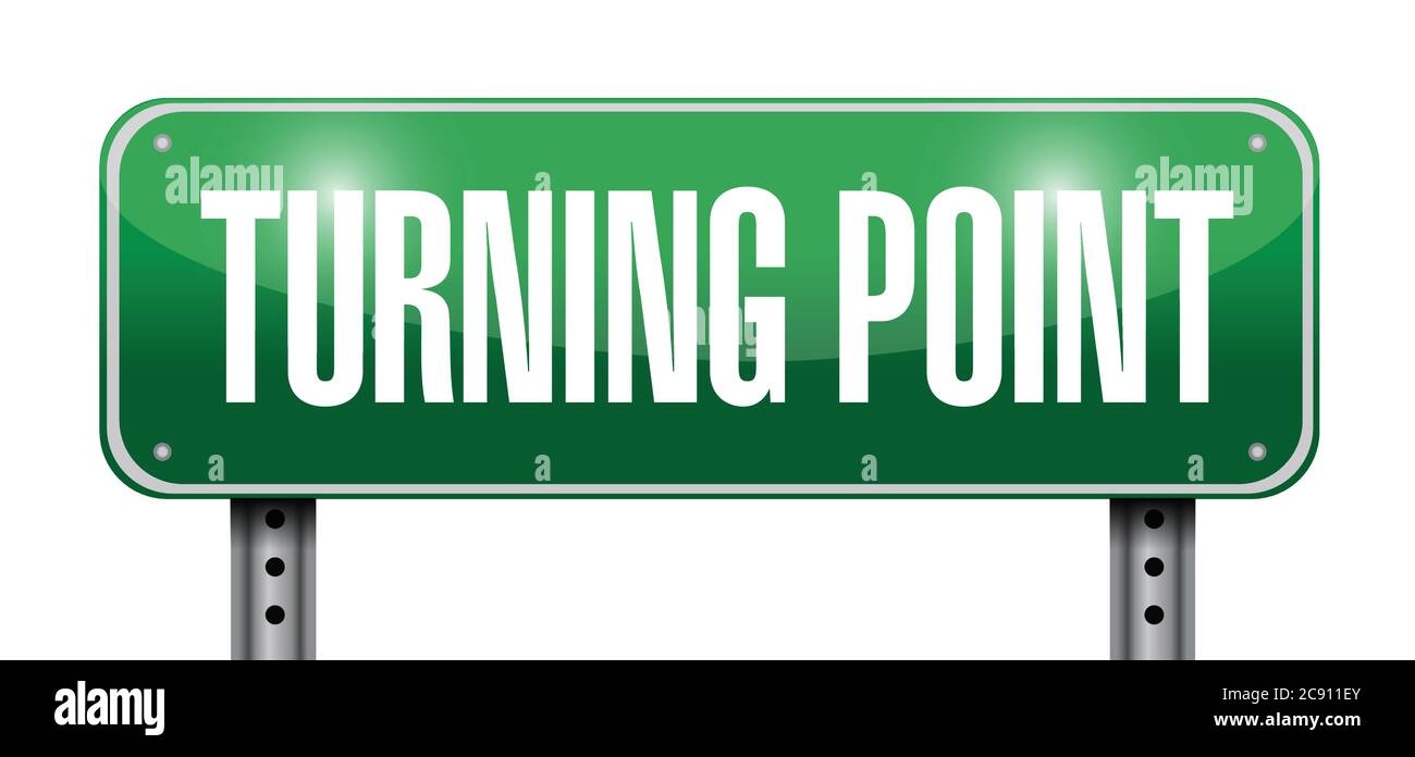 Turning point sign illustration design over a white background Stock ...