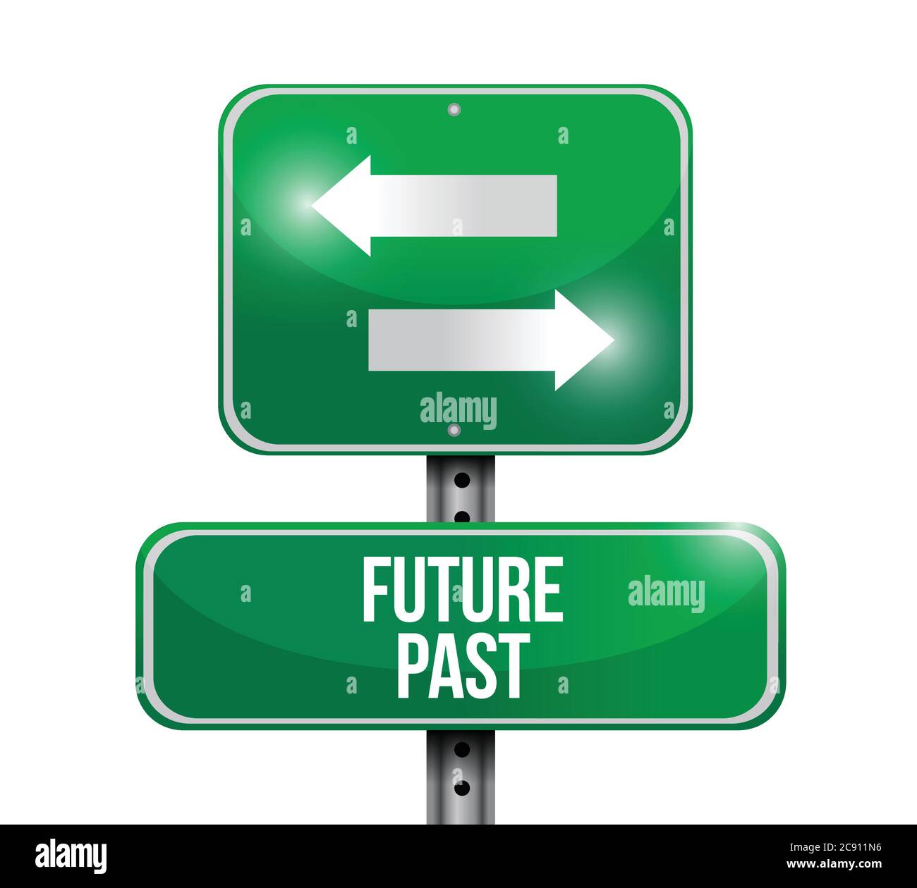 Future past road sign illustration design over a white background Stock ...