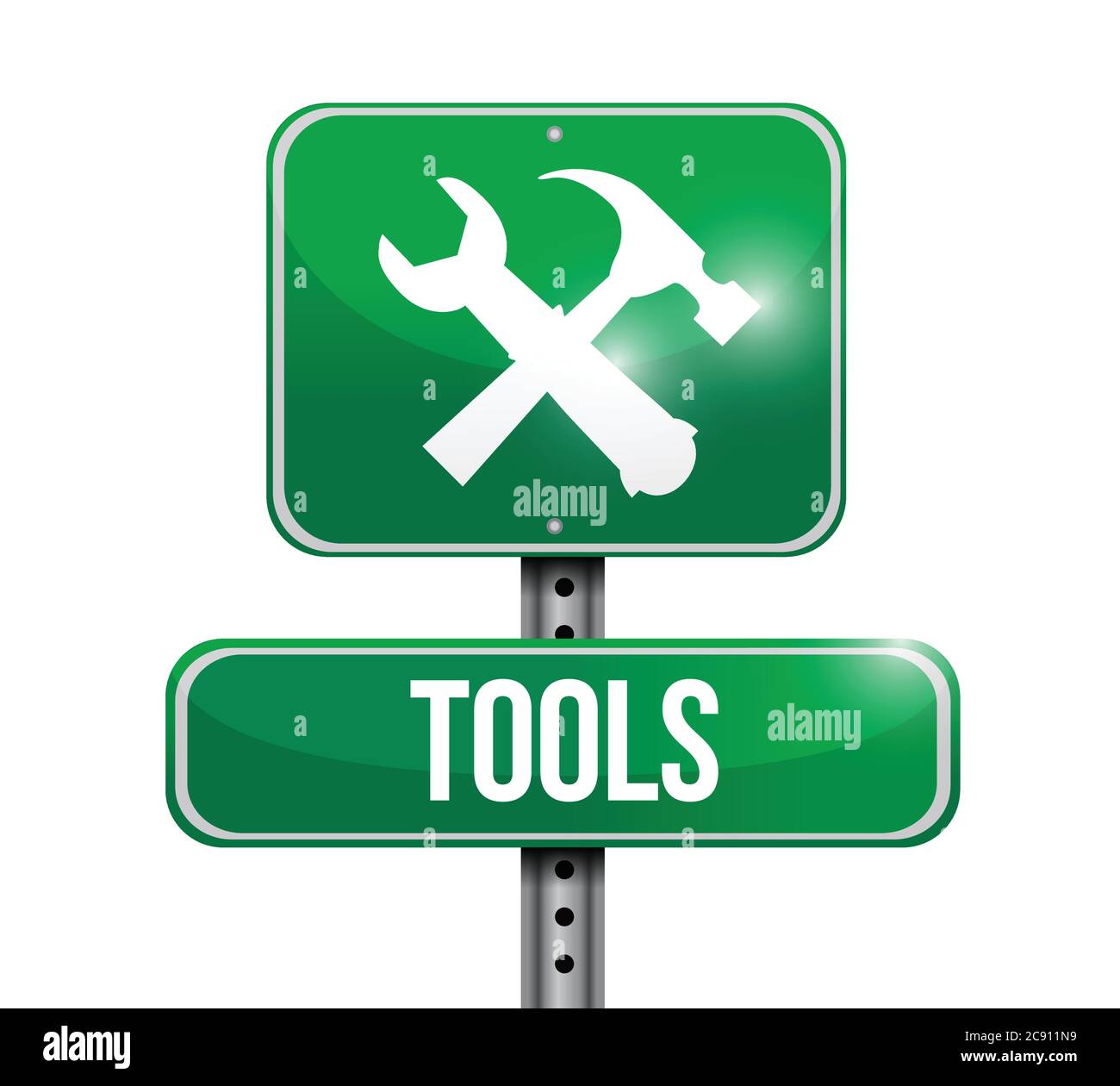 Tools street sign illustration design over a white background Stock ...