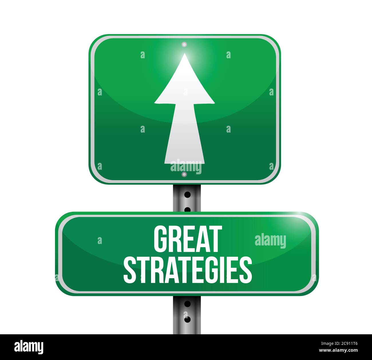 Great strategies road sign illustration design over a white background ...