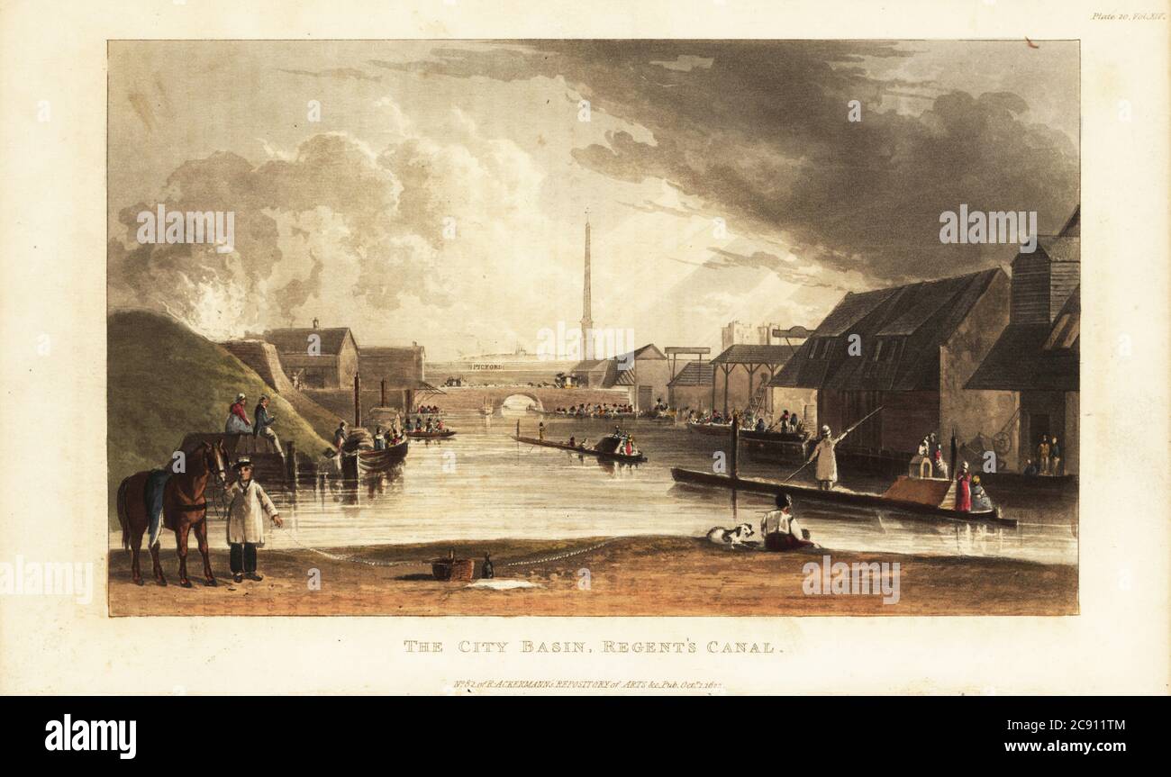 Barges and other boats at the City Basin (now City Road Basin ...