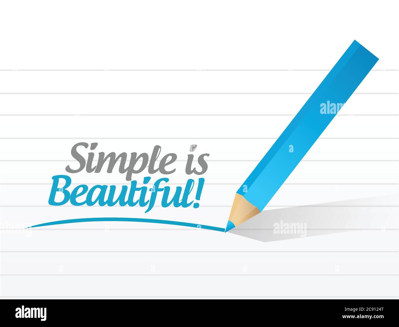 Simple is beautiful message illustration design over a white background ...