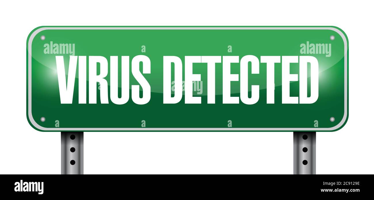 Virus detected sign illustration design over a white background Stock ...
