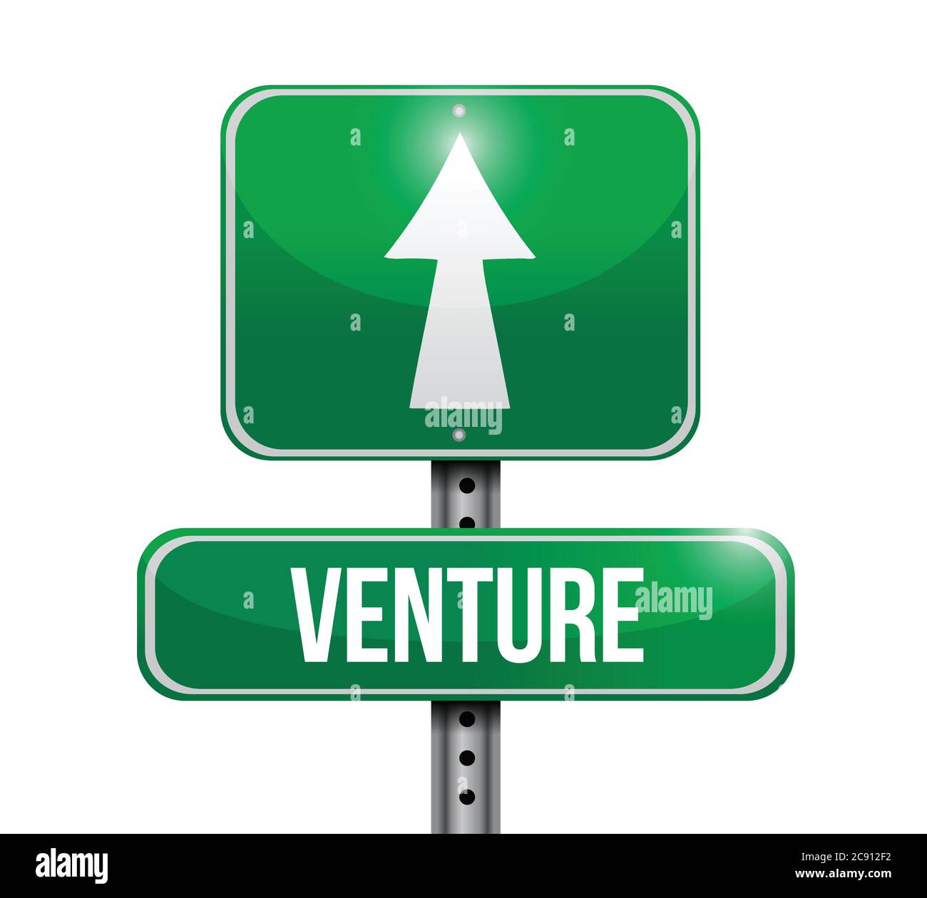 Venture road sign illustration design over white Stock Vector Image ...