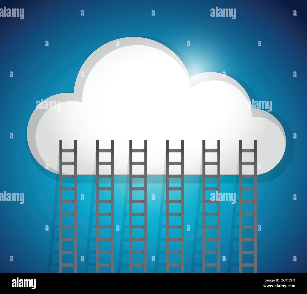 Cloud and ladders illustration design over an blue background Stock ...