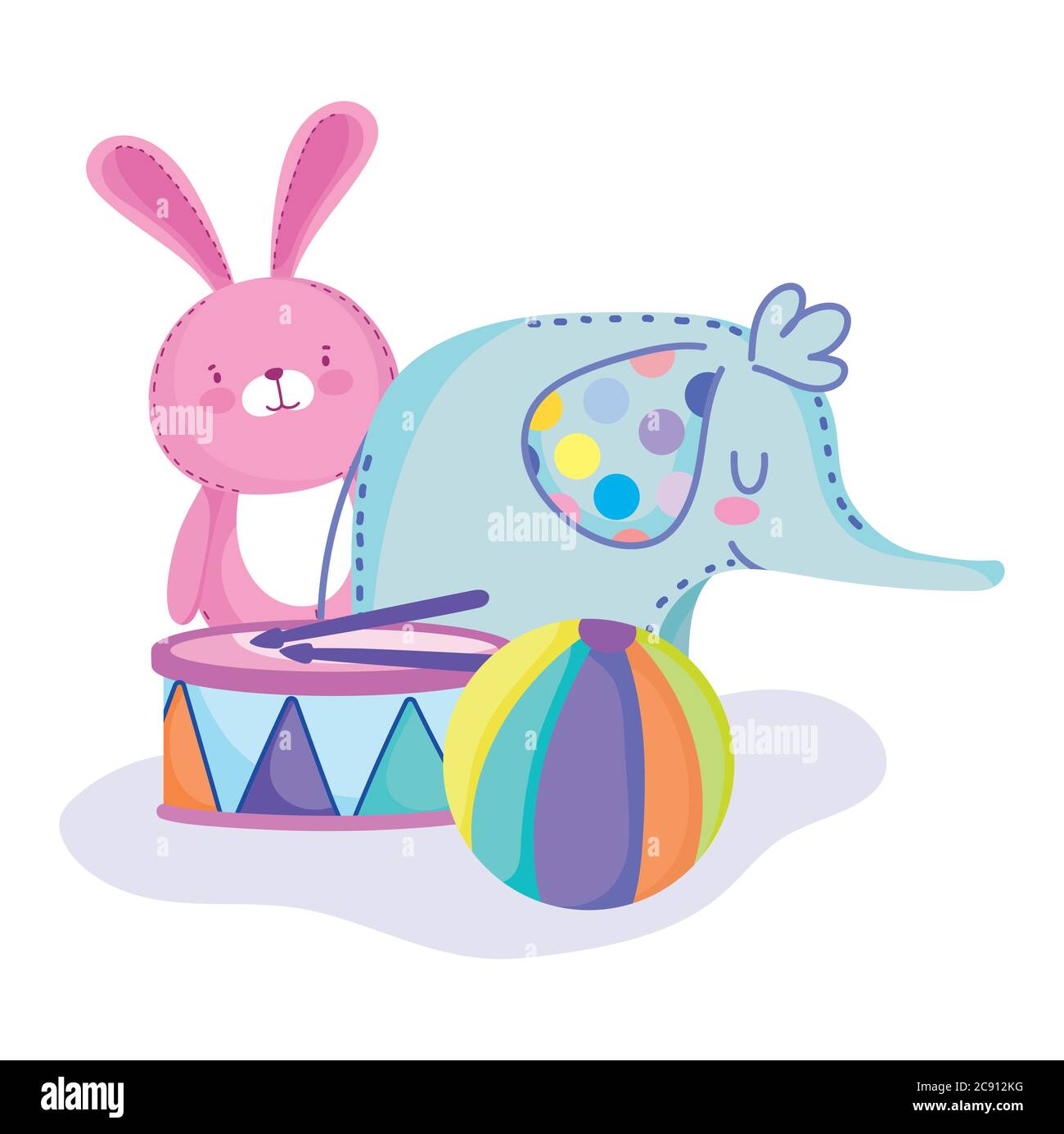 toys object for small kids to play cartoon elephant rabbit ball and ...