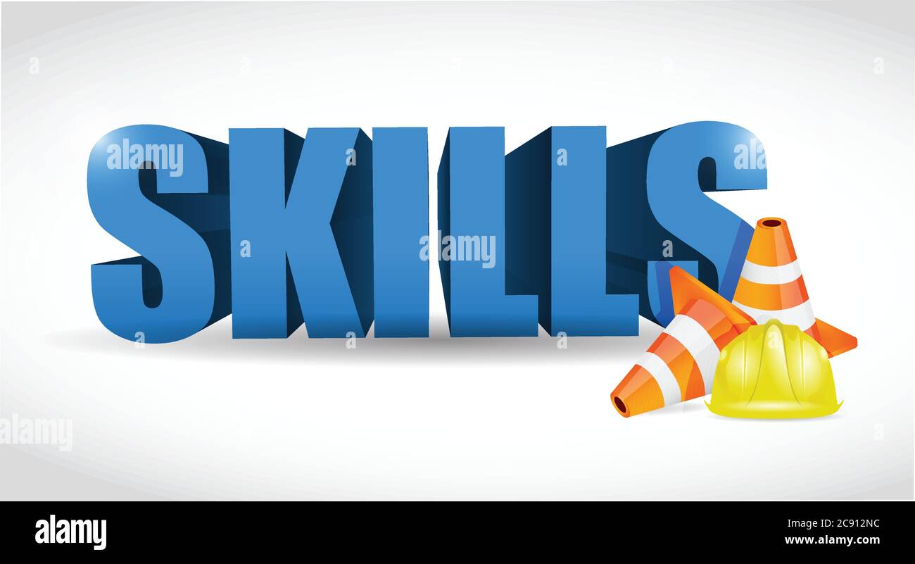 Building skills concept illustration design over a white background ...