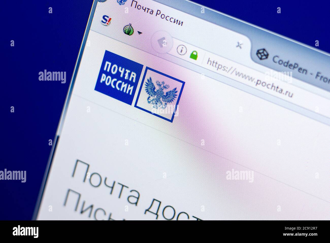 Ryazan, Russia - May 27, 2018: Homepage of Pochta website on the ...