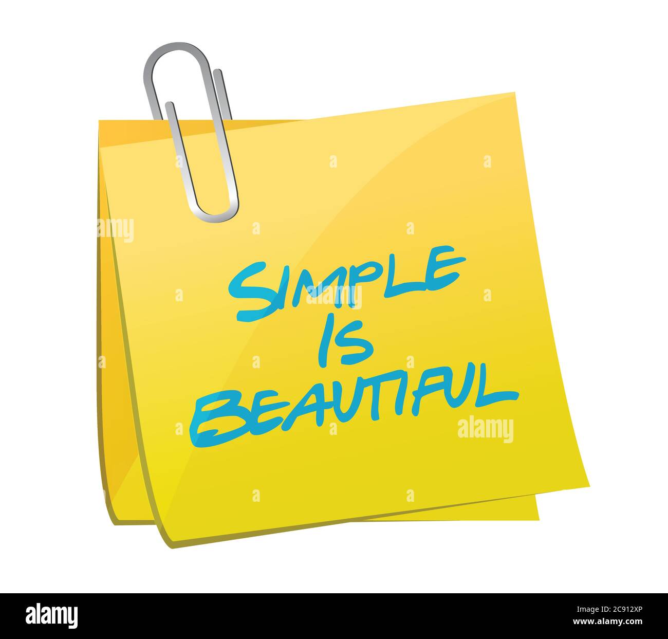 Simple is beautiful post message illustration design over a white ...