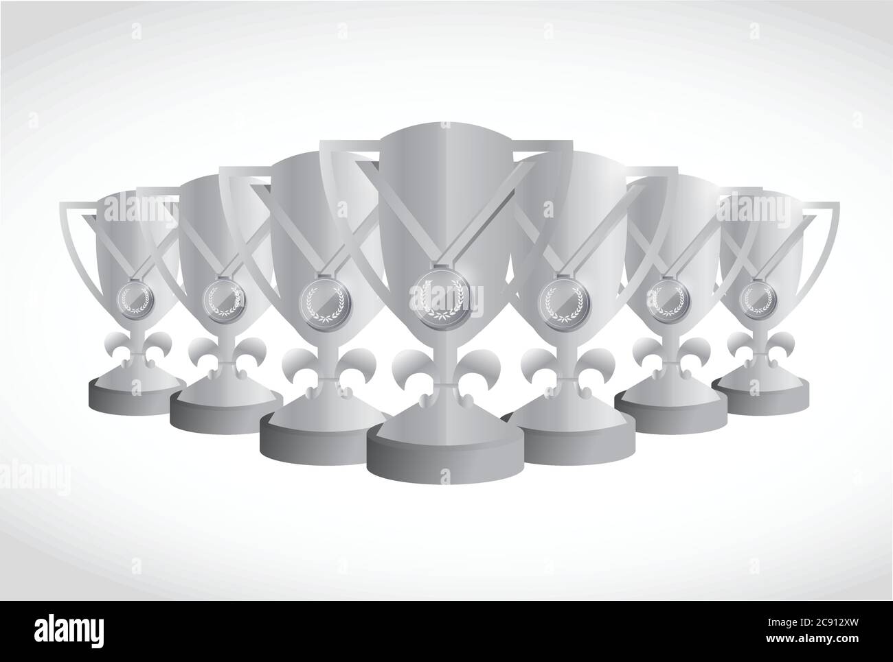 Three silver trophies Stock Vector Images - Alamy