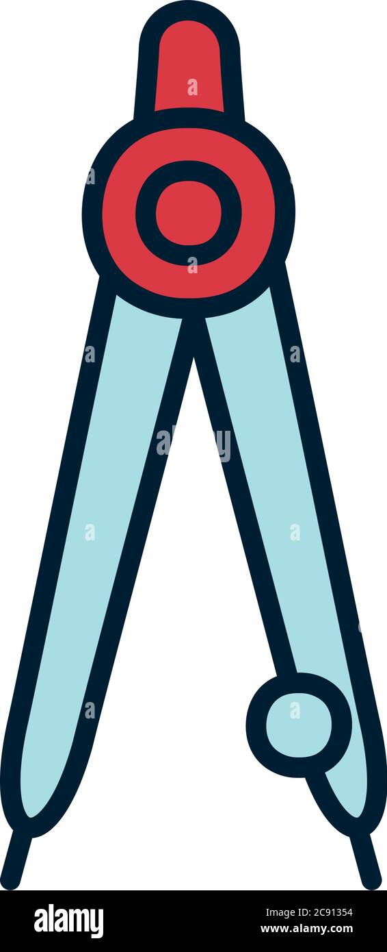 compass tool icon over white background, fill and line style, vector ...