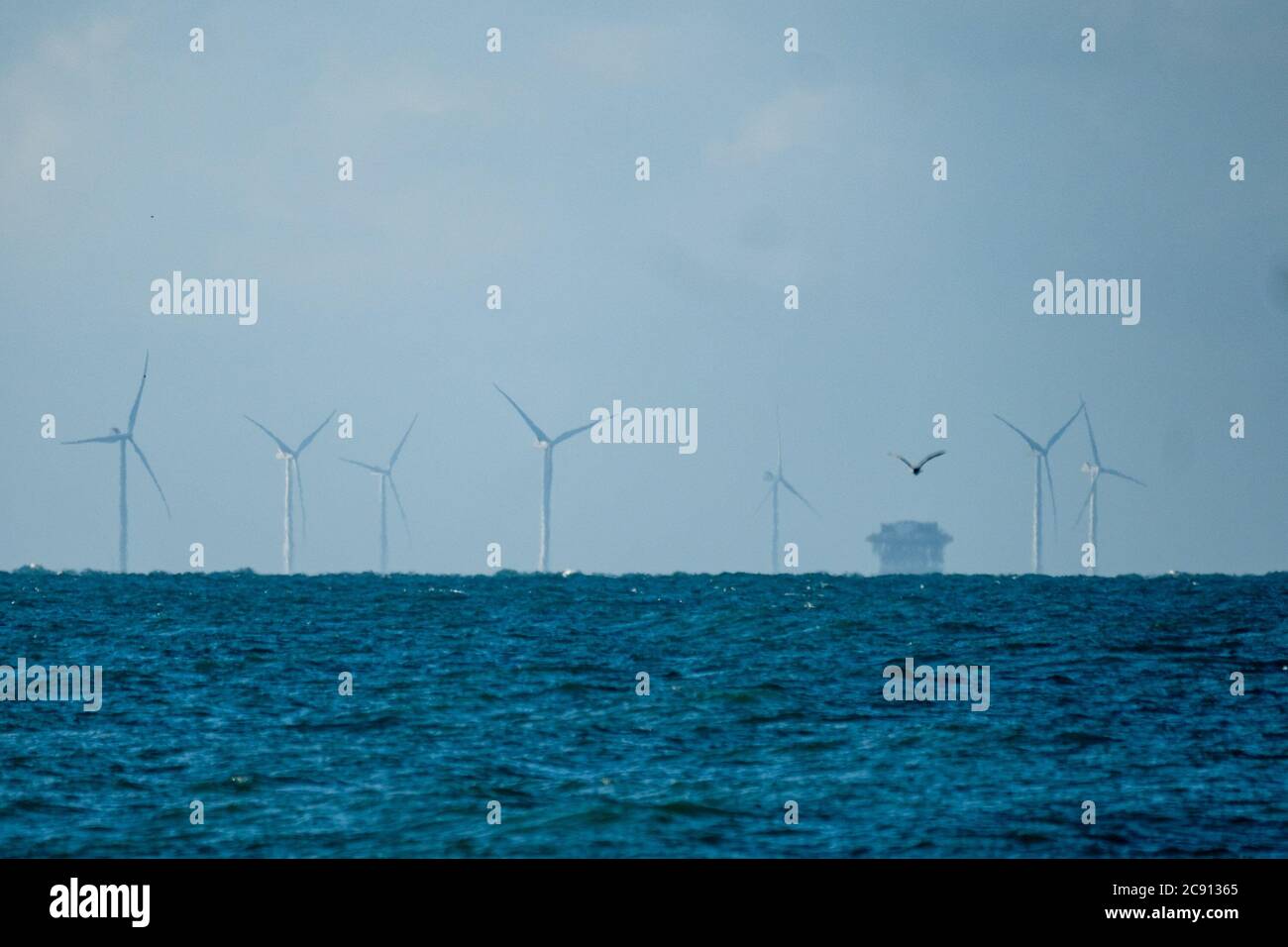 Wind turbines in english channel hi-res stock photography and images ...