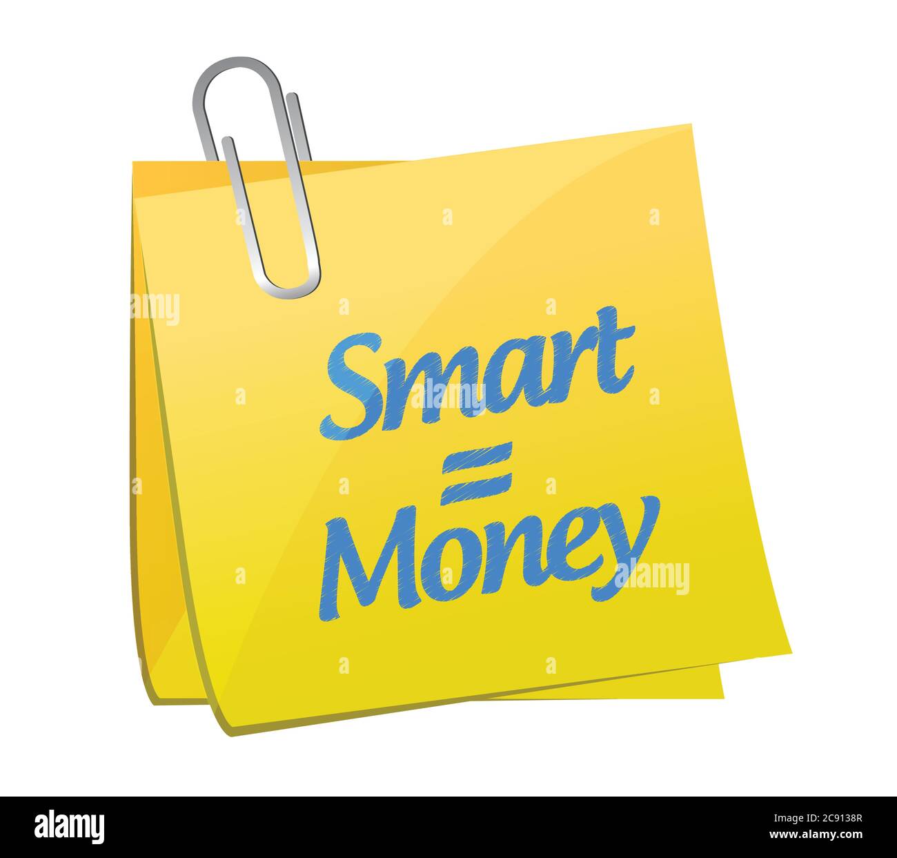 Smart equals money post message illustration design over a white ...