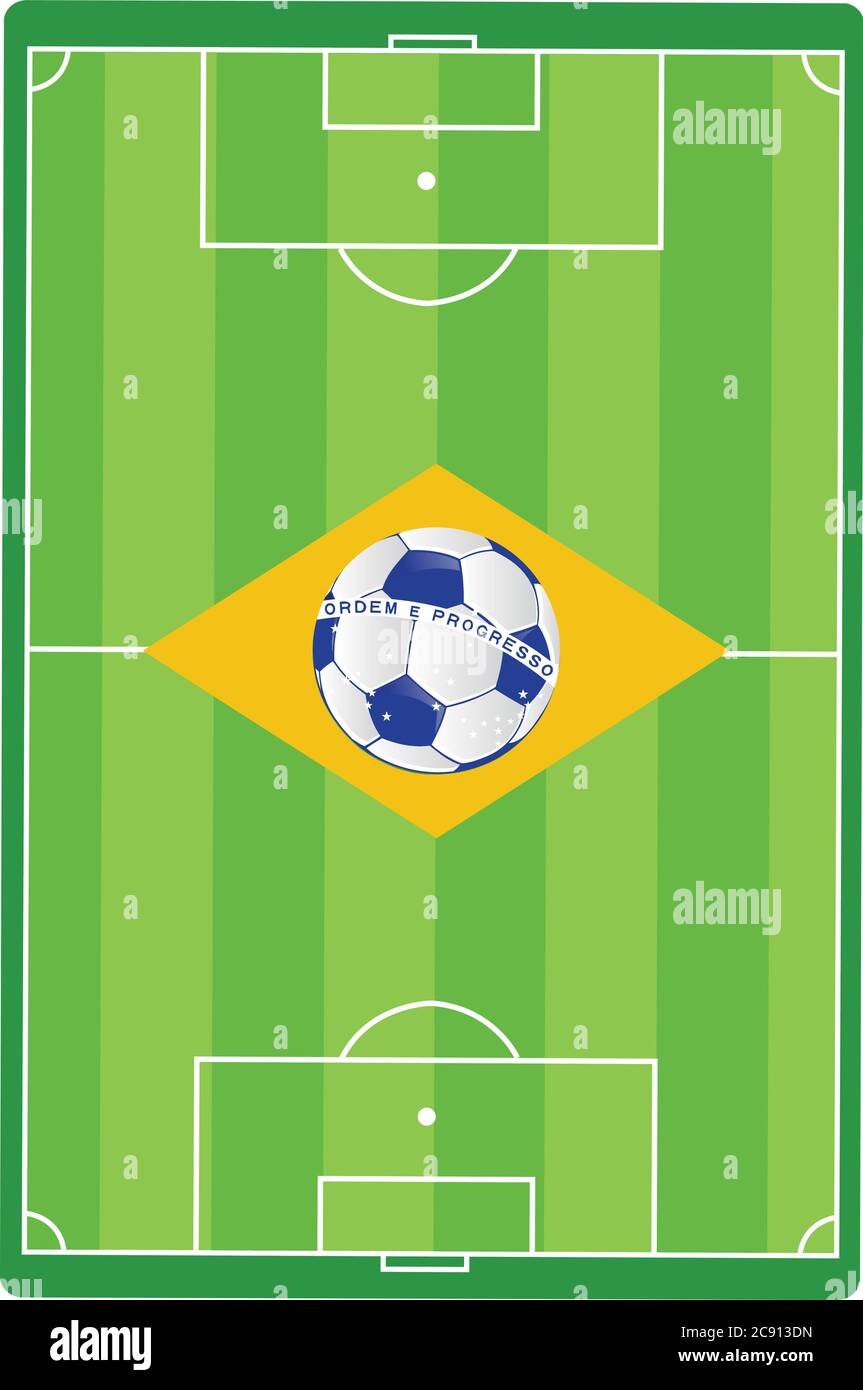 Brazil flag football ground Stock Vector Images - Alamy