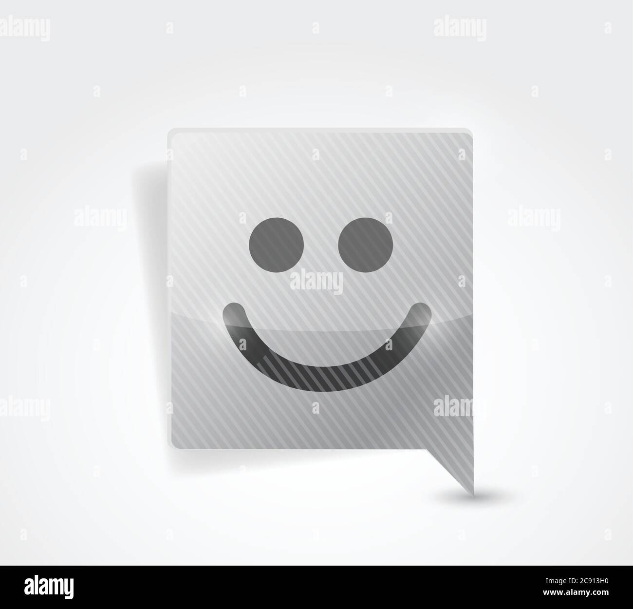 Smile face inside a message bubble illustration design over a white ...