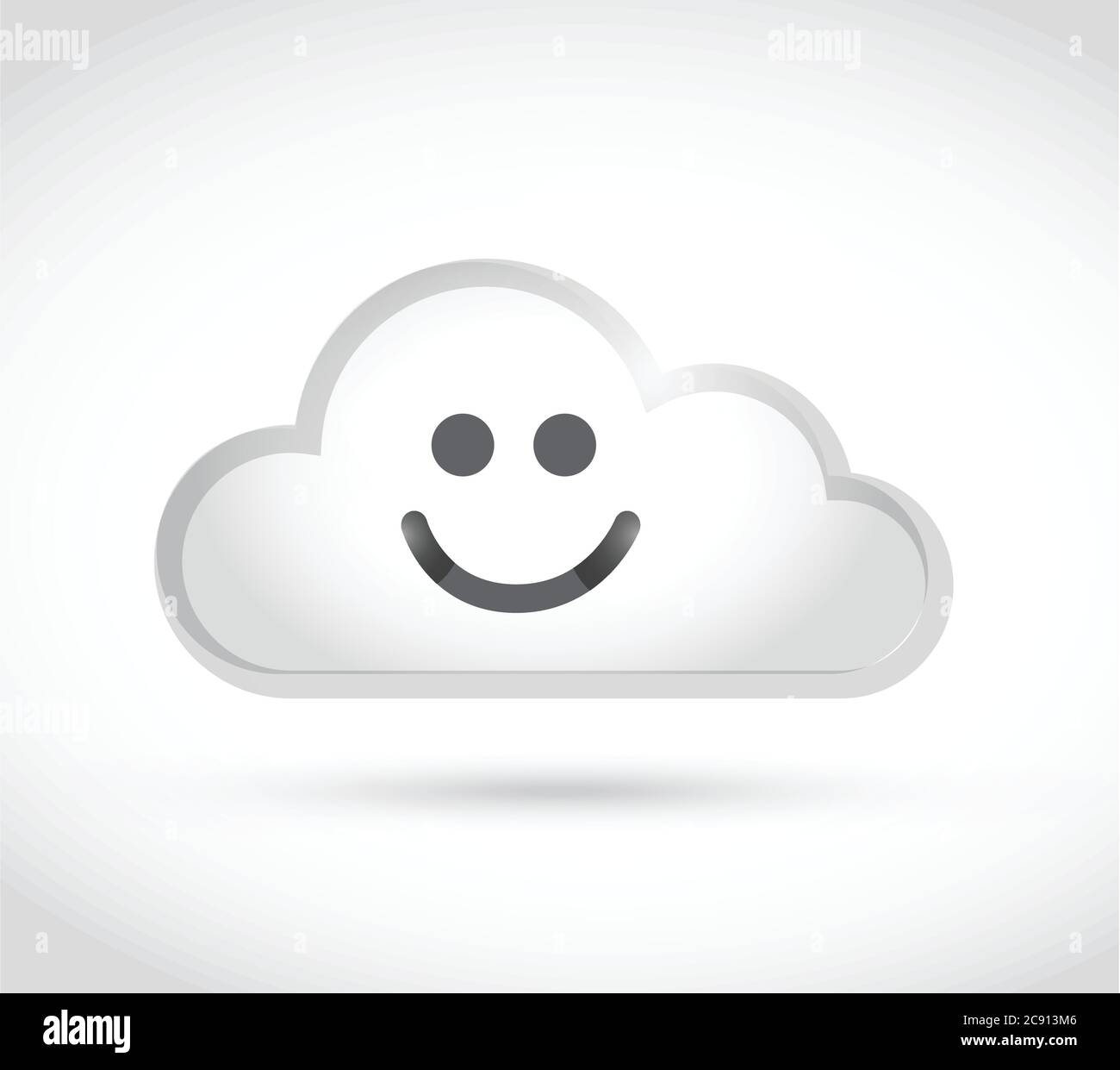 Cloud computing smiley face illustration design over a white background ...