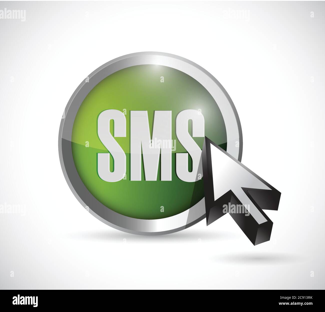 Sms button and cursor illustration design over a white background Stock Vector Image & Art - Alamy
