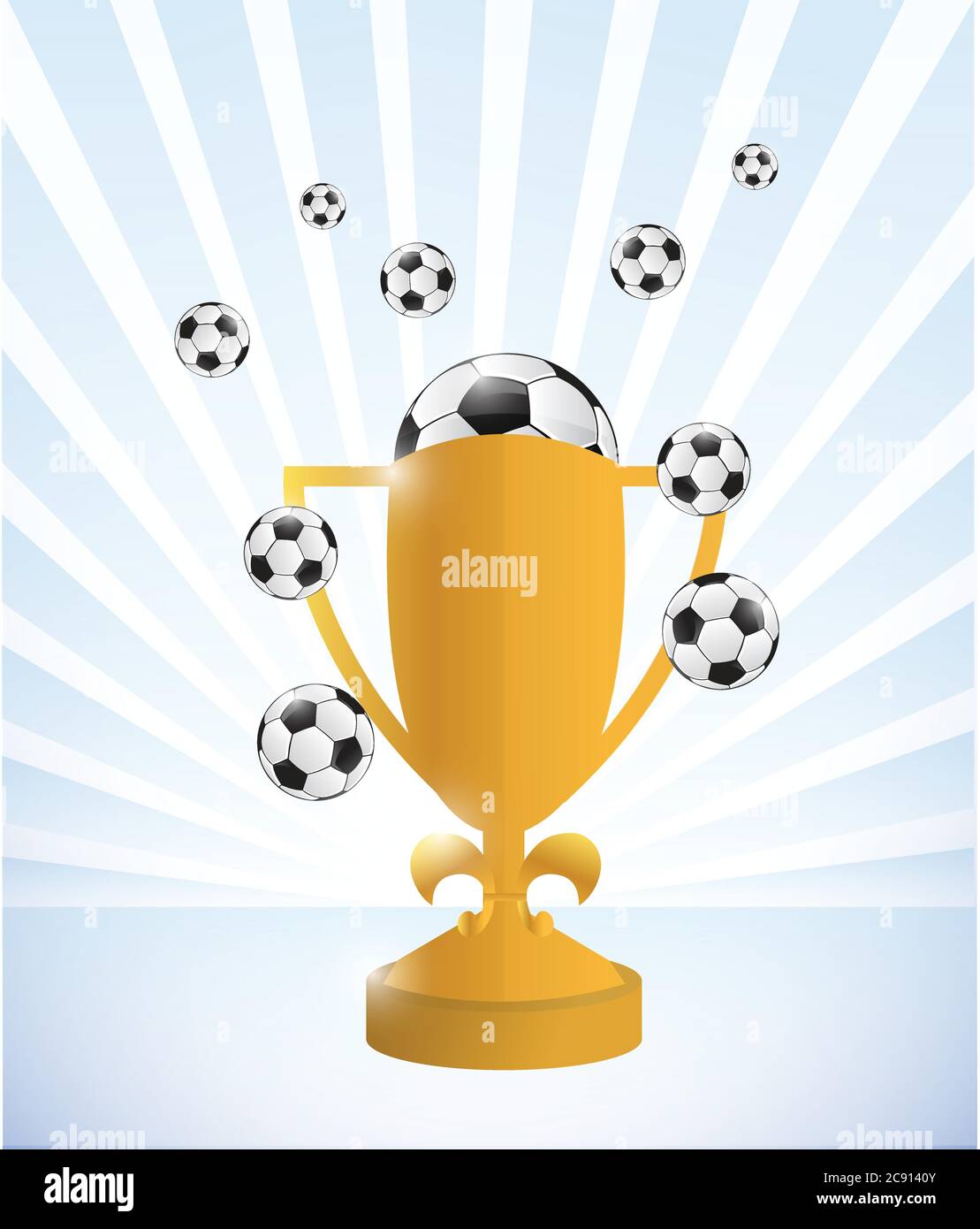 Soccer trophy and balls illustration design over white Stock Vector ...