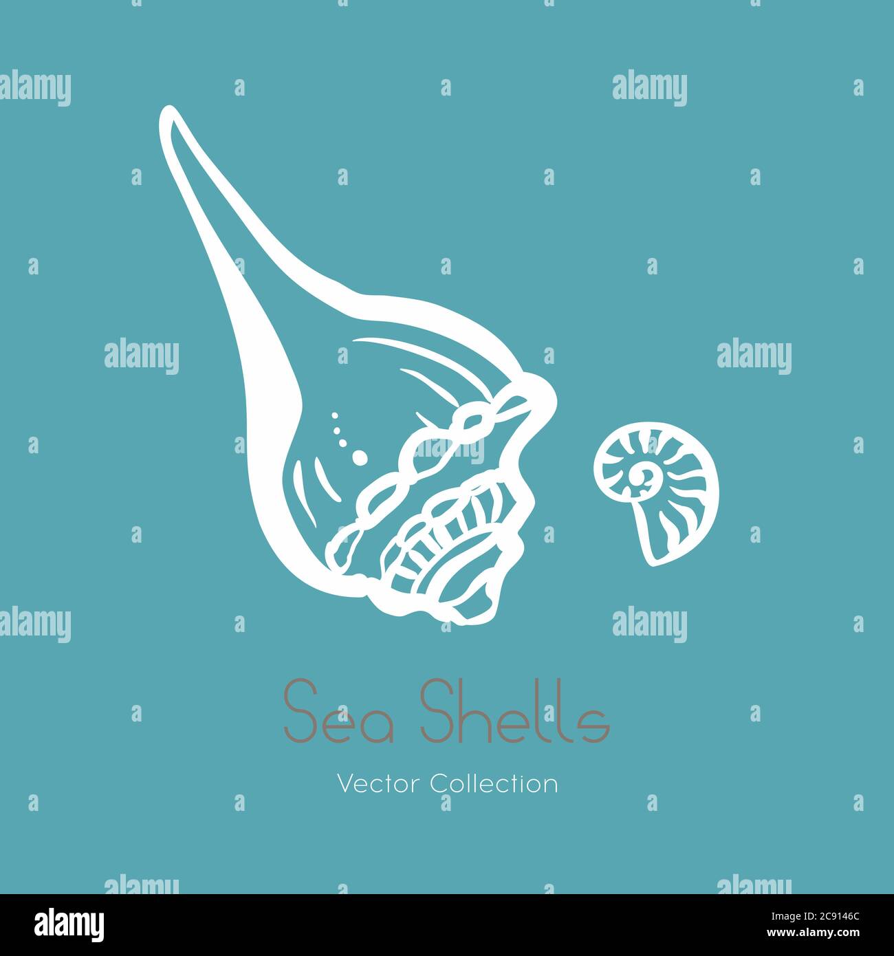Fossil ammonite nautilus seashell vector logo set. Isolated vector of ...