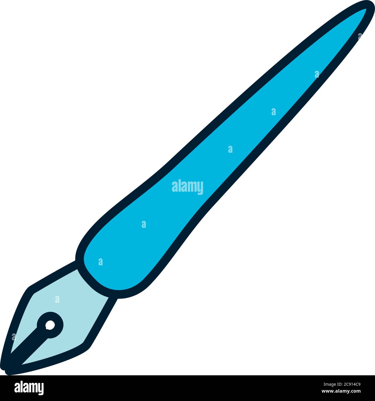 elegant pen icon over white background, fill and line style, vector ...
