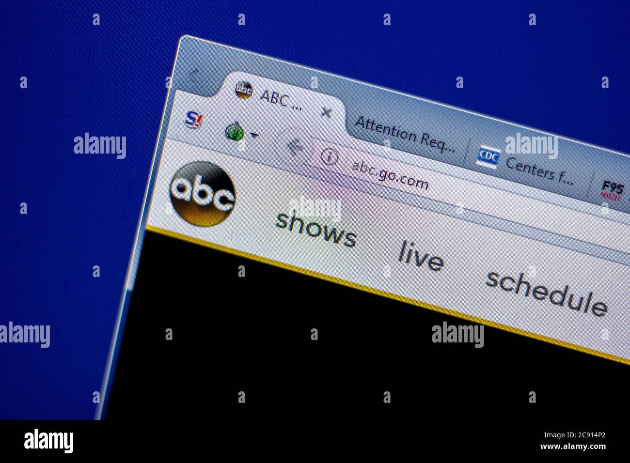 Ryazan, Russia - June 05, 2018: Homepage of ABC website on the display ...