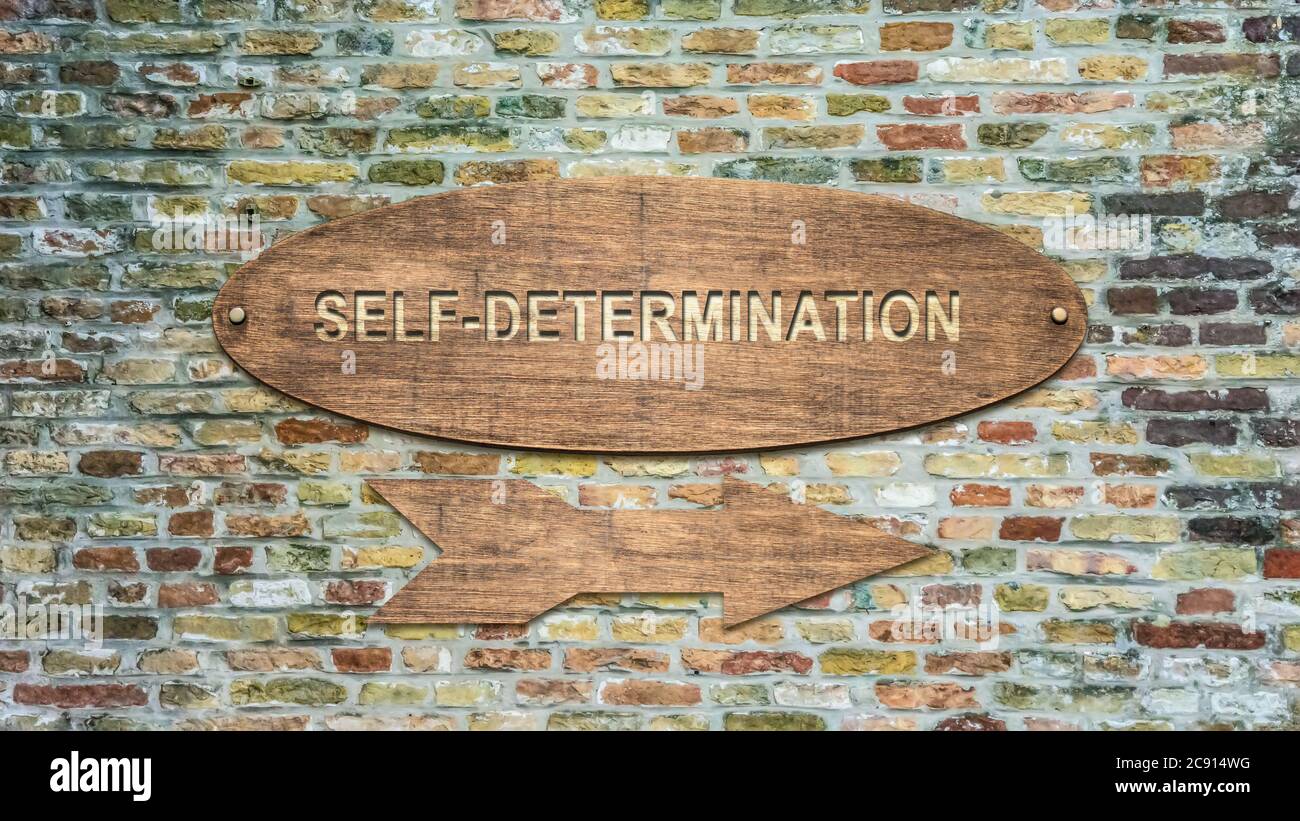 Street Sign the Direction Way to SELF-DETERMINATION Stock Photo - Alamy