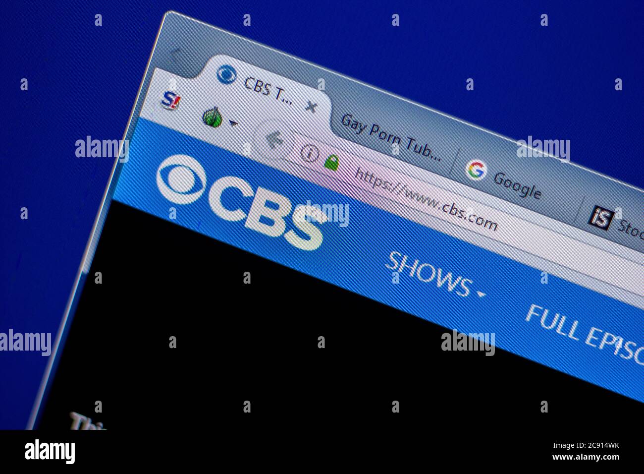 Ryazan, Russia - June 05, 2018: Homepage of CBS website on the display ...