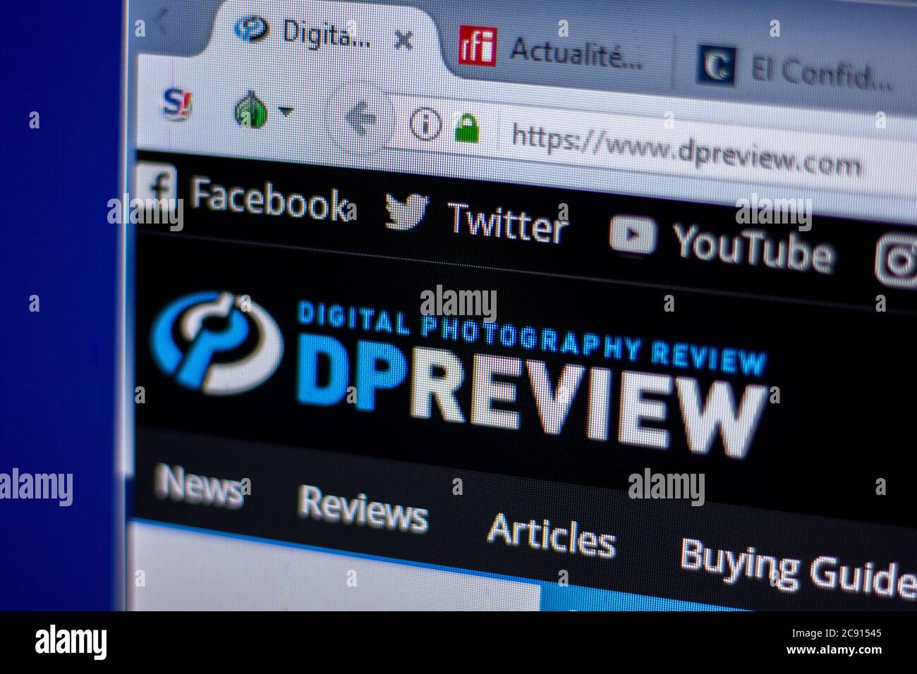 Ryazan, Russia - June 05, 2018: Homepage of DPreview website on the ...