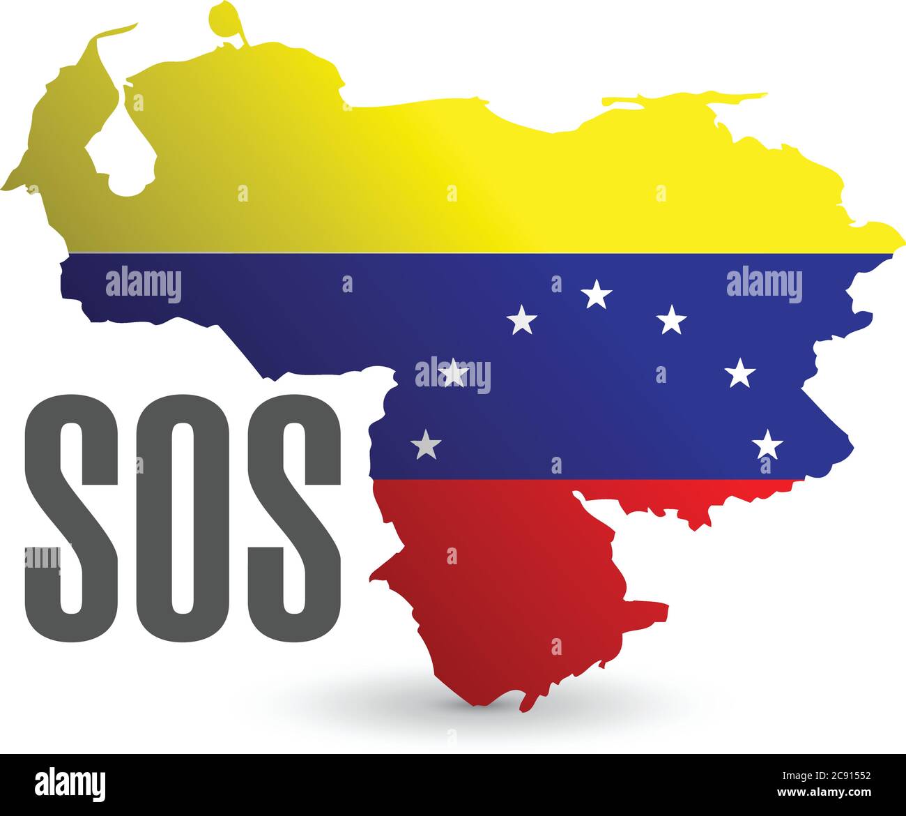 Sos venezuela map illustration design over a white background Stock ...