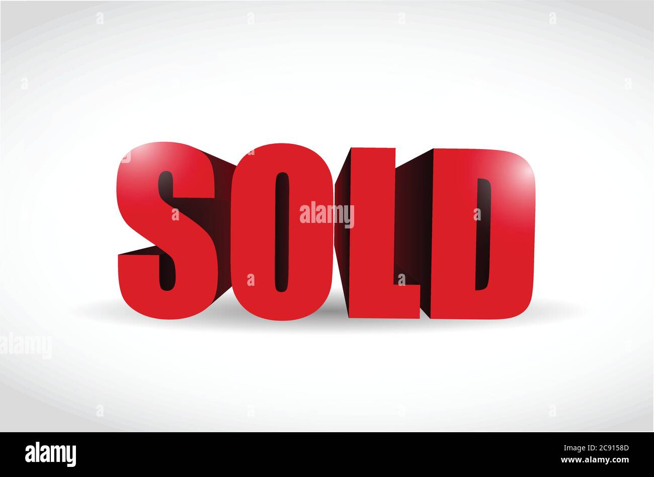 Sold 3d red sign illustration design over a white background Stock ...