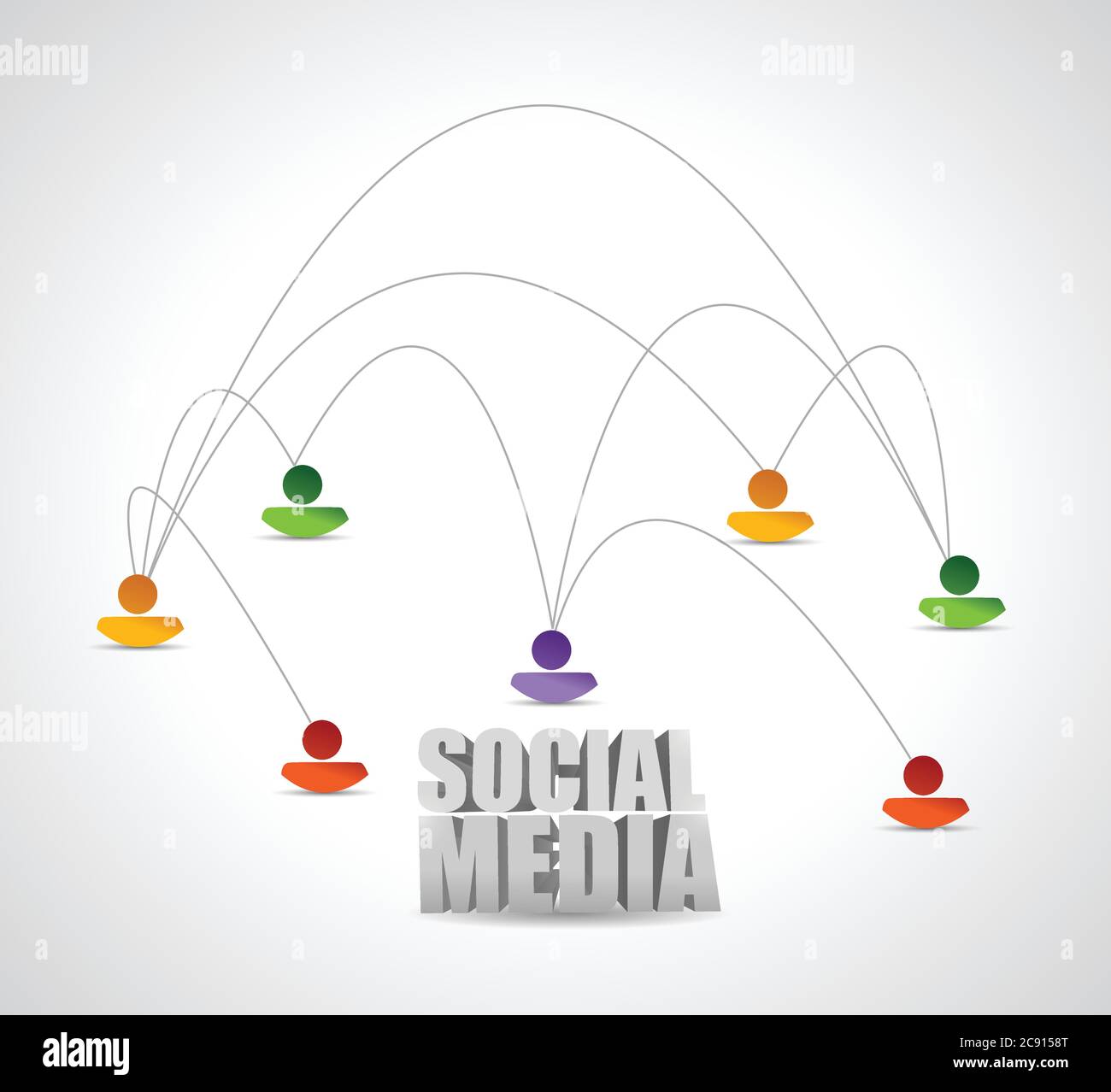 Social media connection network illustration design over white Stock ...