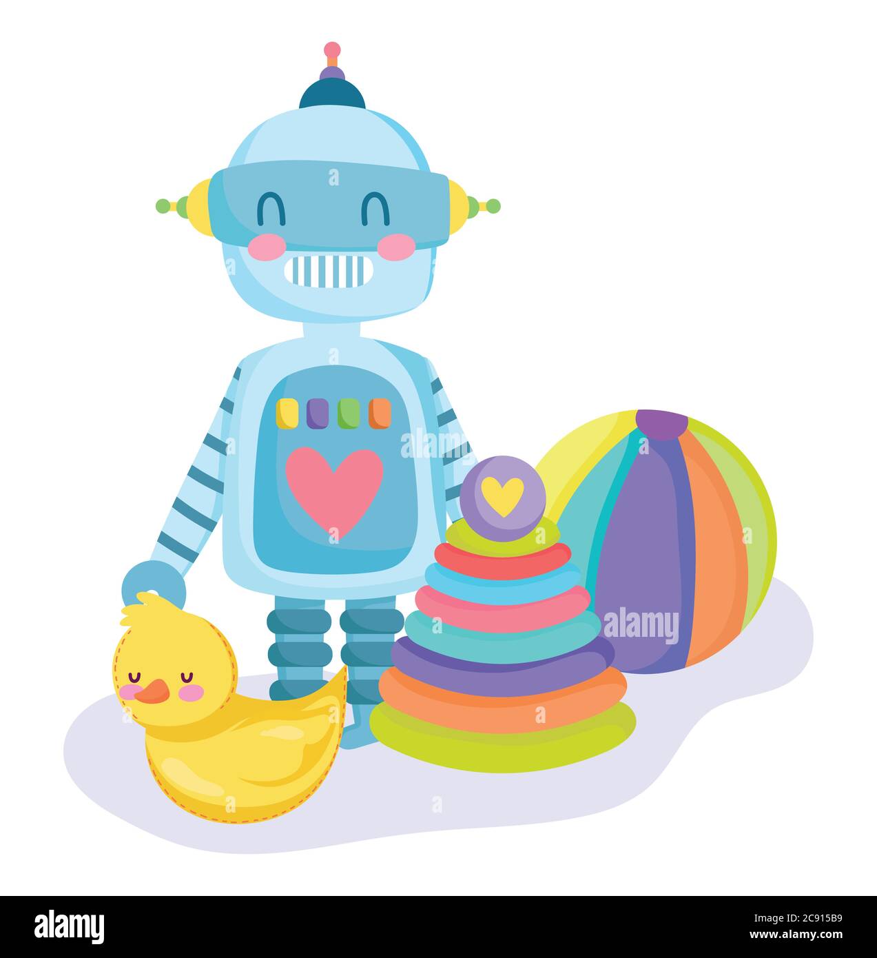 toys object for small kids to play cartoon robot ball pyramid duck ...