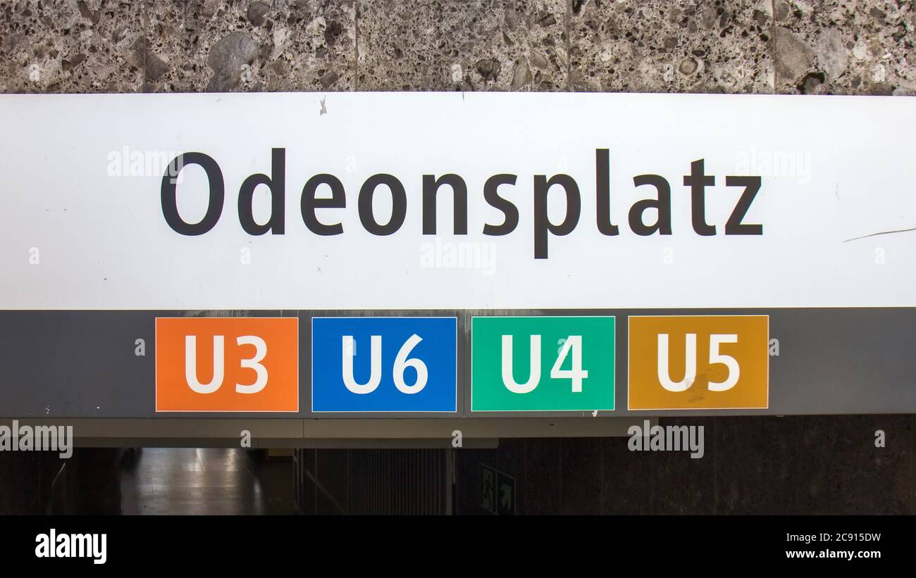 Metro sign of Odeon square in Munich Stock Photo - Alamy