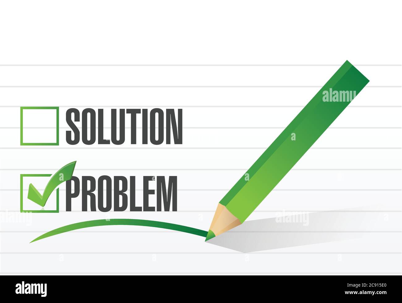 Problem check mark illustration design over a white background Stock ...