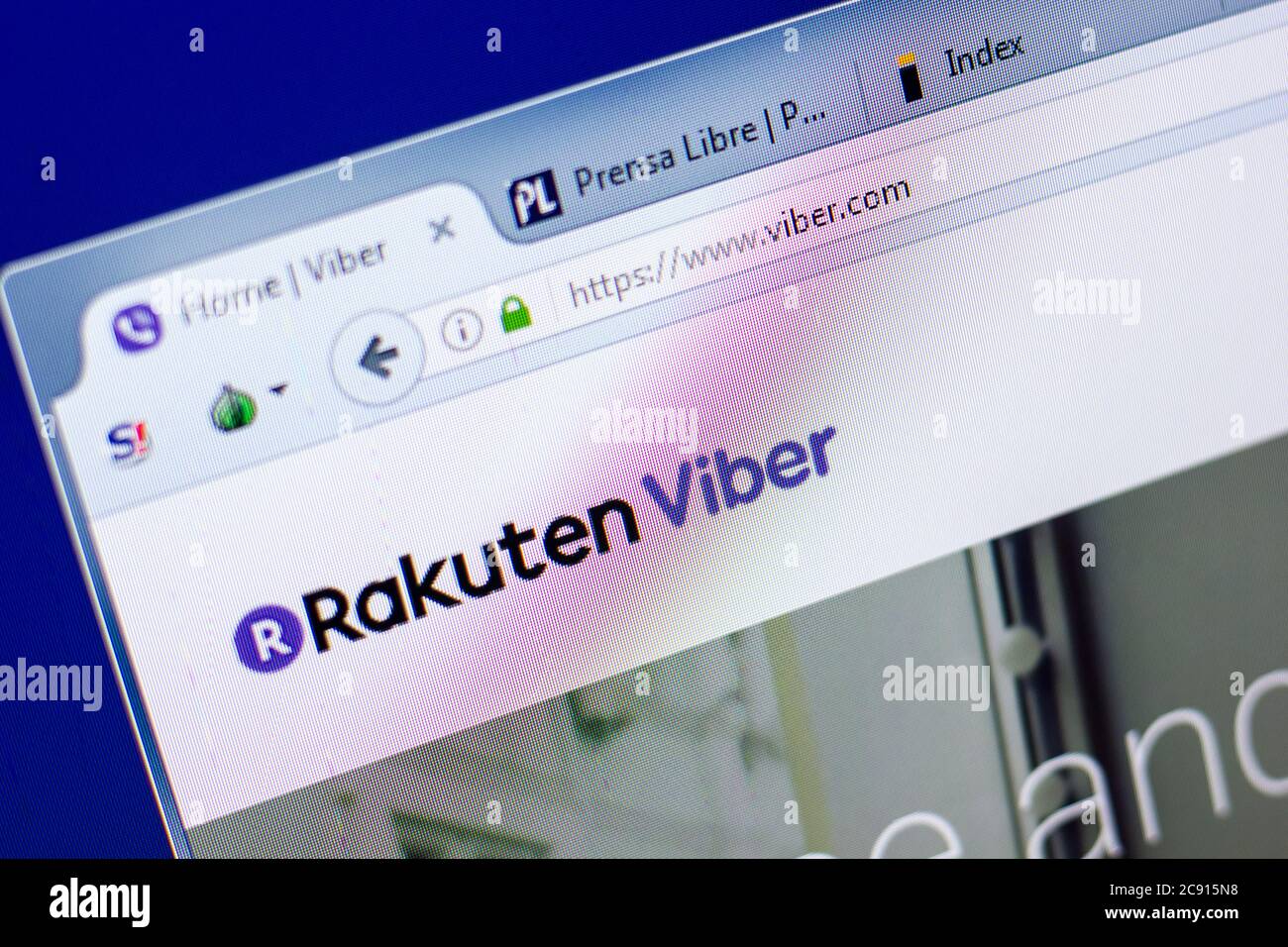 Ryazan, Russia - May 27, 2018: Homepage of Viber website on the display ...