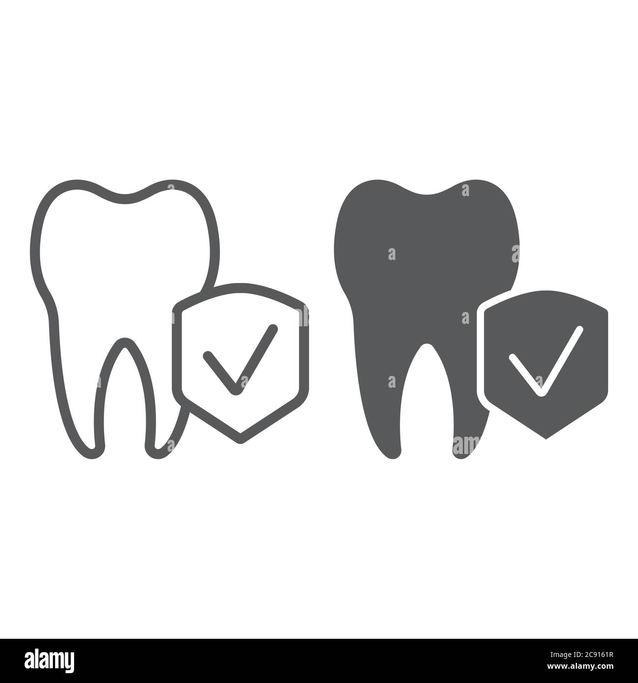 Dental insurance line and glyph icon, medical and health, dental care ...