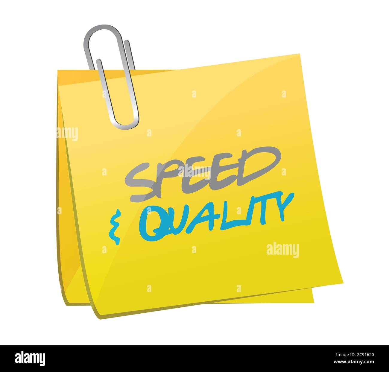 Speed and quality post illustration design over a white background ...
