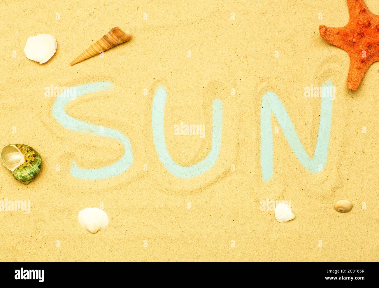 Summer, vacation on the beach by the sea background. The inscription ...