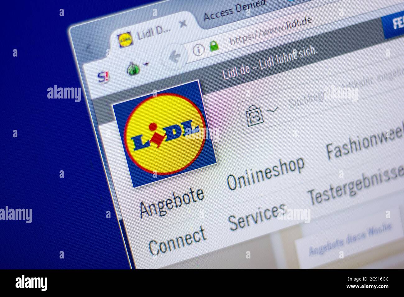 Ryazan, Russia - June 05, 2018: Homepage of Lidl website on the display ...