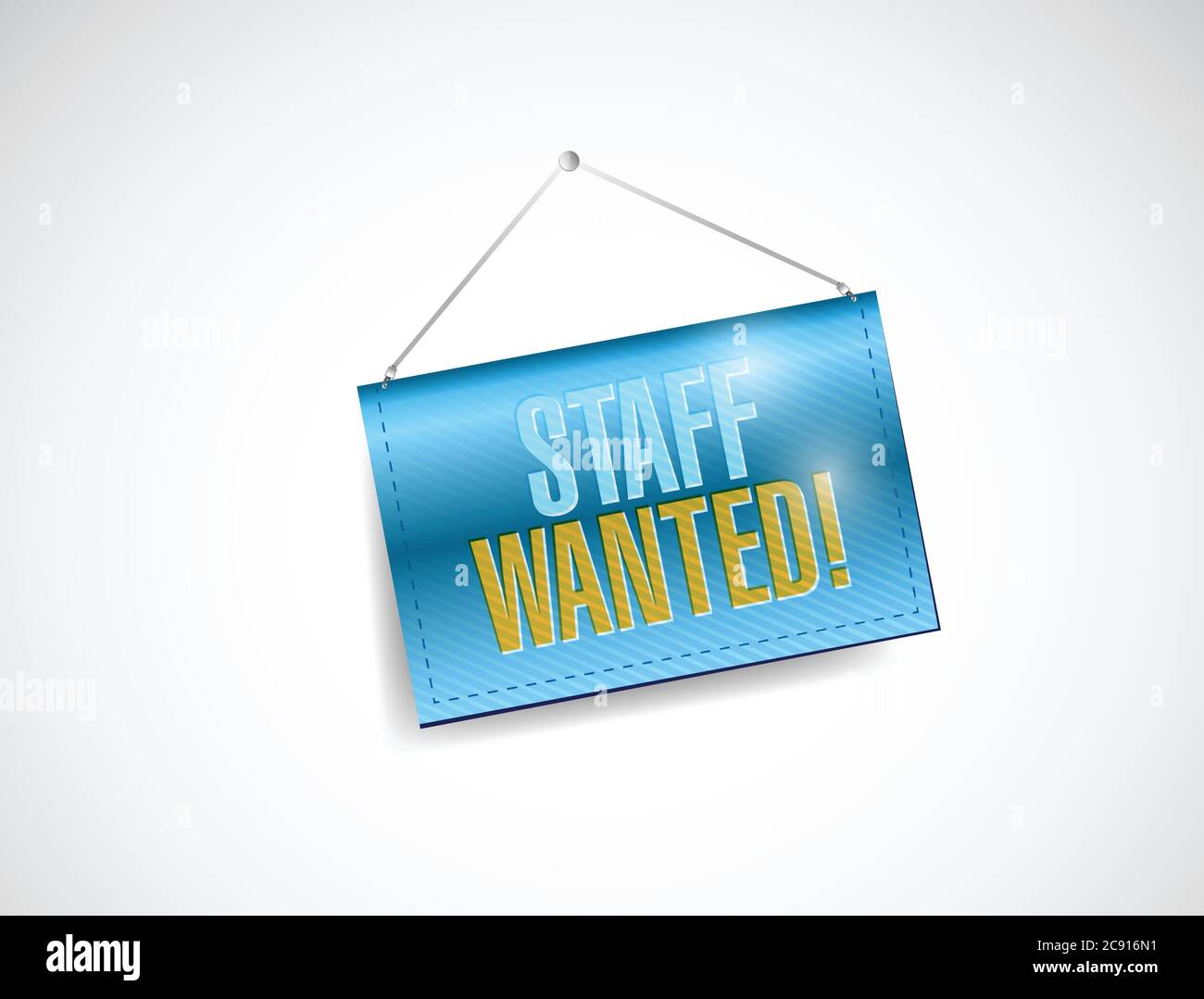 Staff wanted hanging sign illustration design over a white background ...