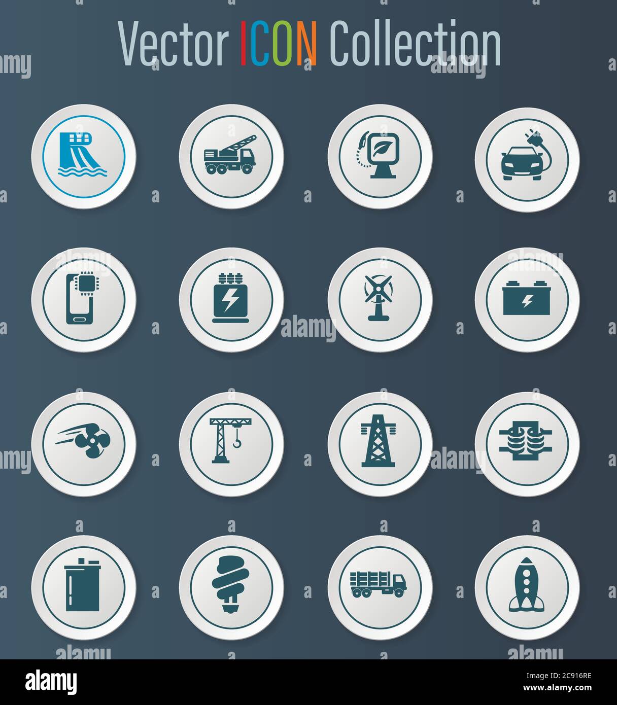 Production plant icons set Stock Vector Images - Alamy